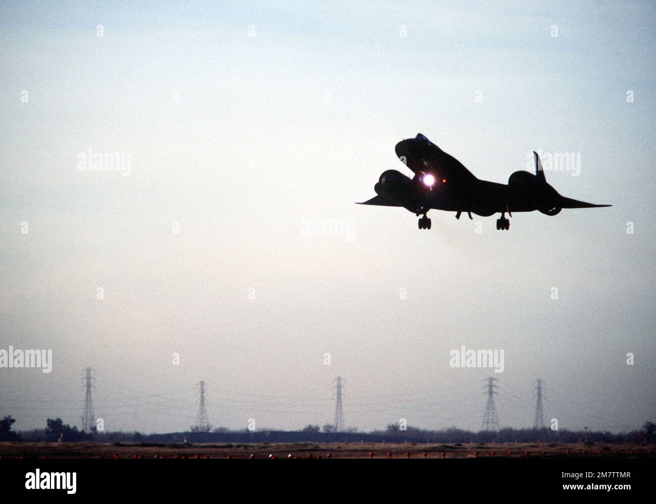 A front view of an SR-71 aircraft from the 9th Strategic Reconnaissance ...