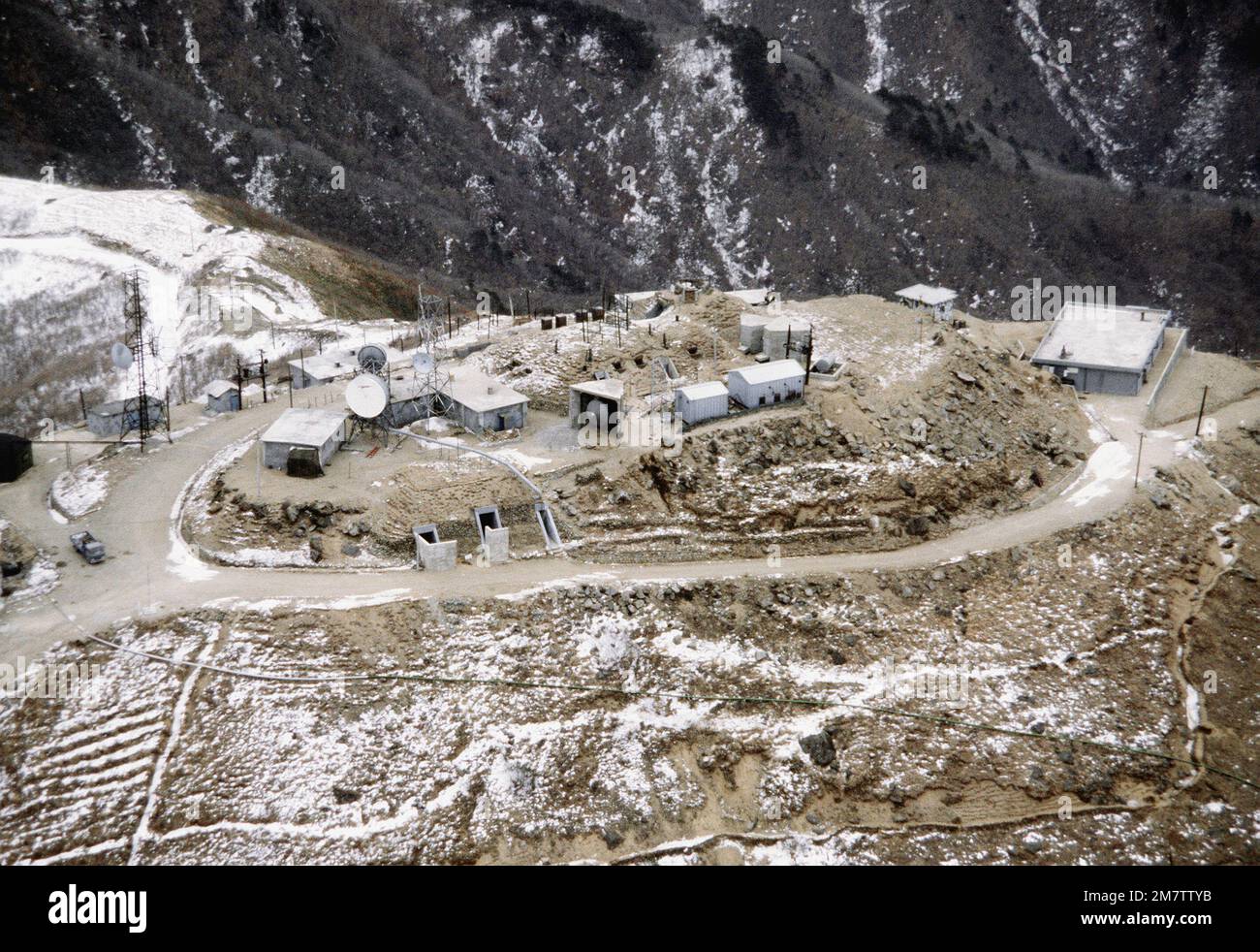 Aerial view of Radar Site Number One, at the edge of the Korean ...