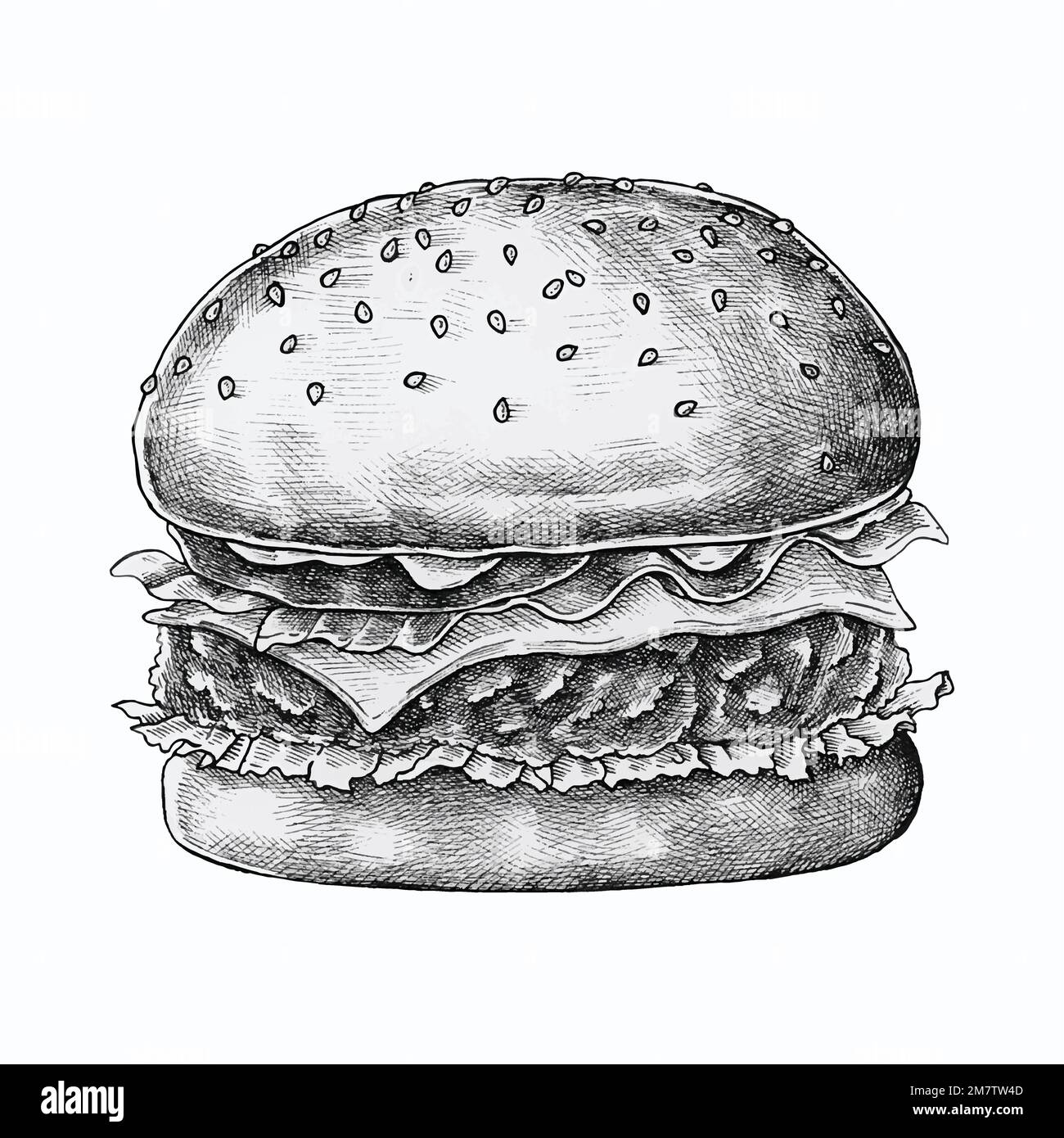 Burger patty on white Stock Vector Images - Alamy