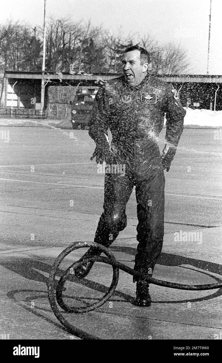 COL Albert L. Pruden Jr. receives the traditional wet-down after his ...