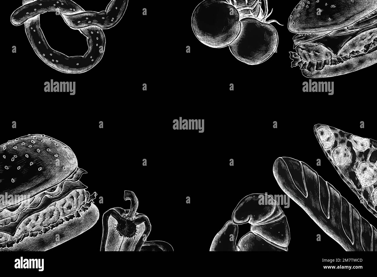 Blank Junk Food Frame Design Vector Stock Vector Image And Art Alamy
