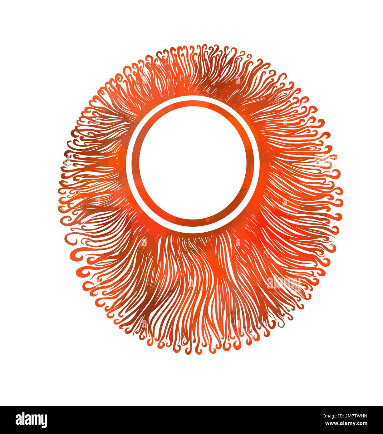 Orange graphic sun frame. Vector illustration Stock Vector Image & Art ...