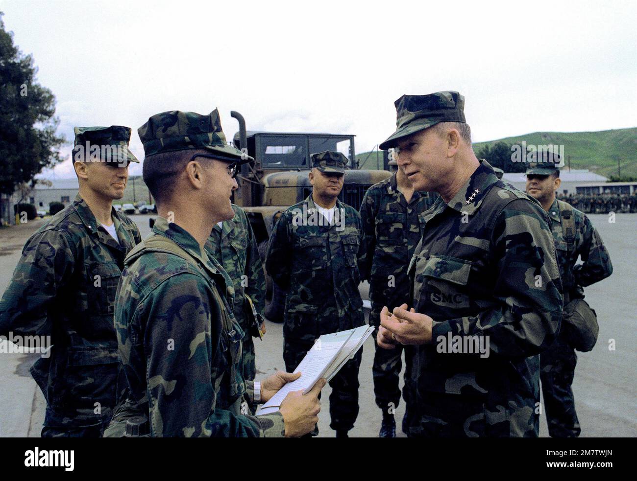 During a visit, GEN Paul X. Kelly, assistant commandant of the Marine ...