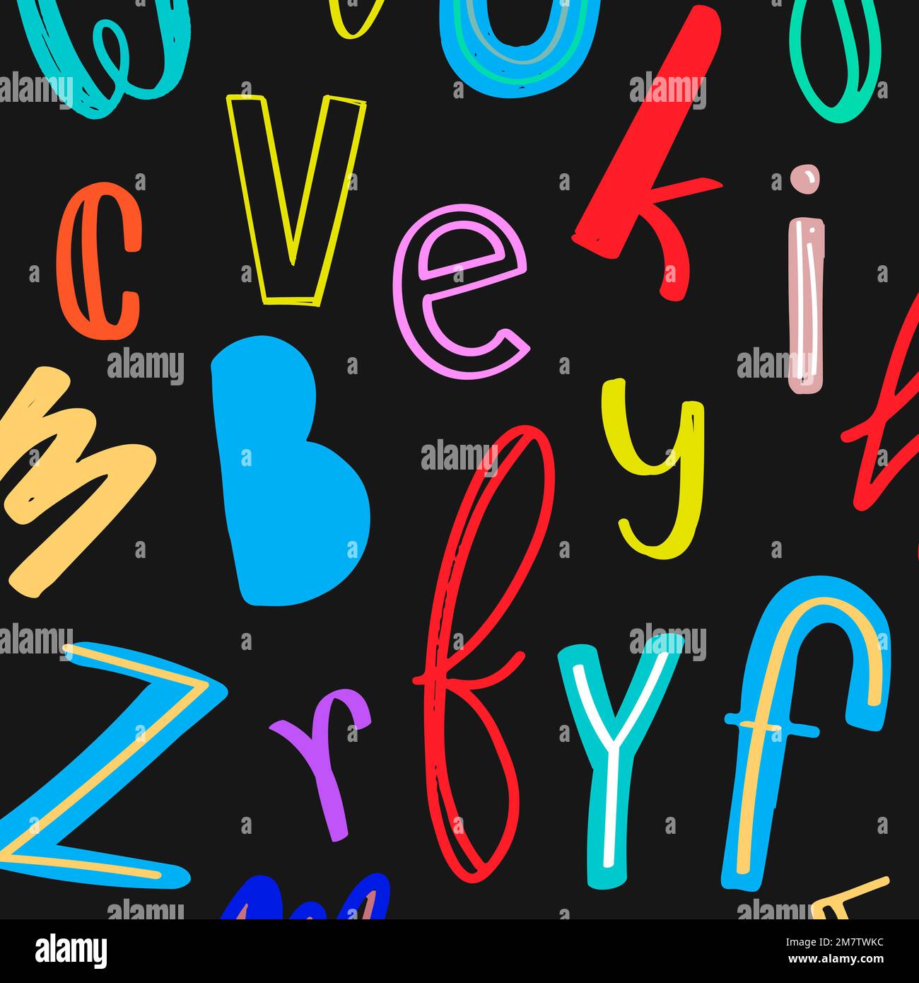 Colorful doodle font patterned background vector Stock Vector Image ...