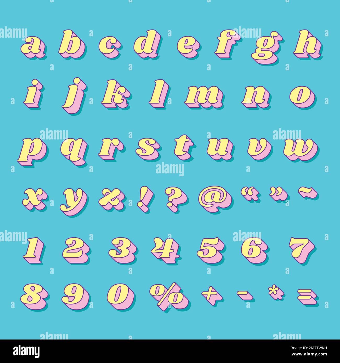 Bold alphabet number set vector retro typography Stock Vector Image ...