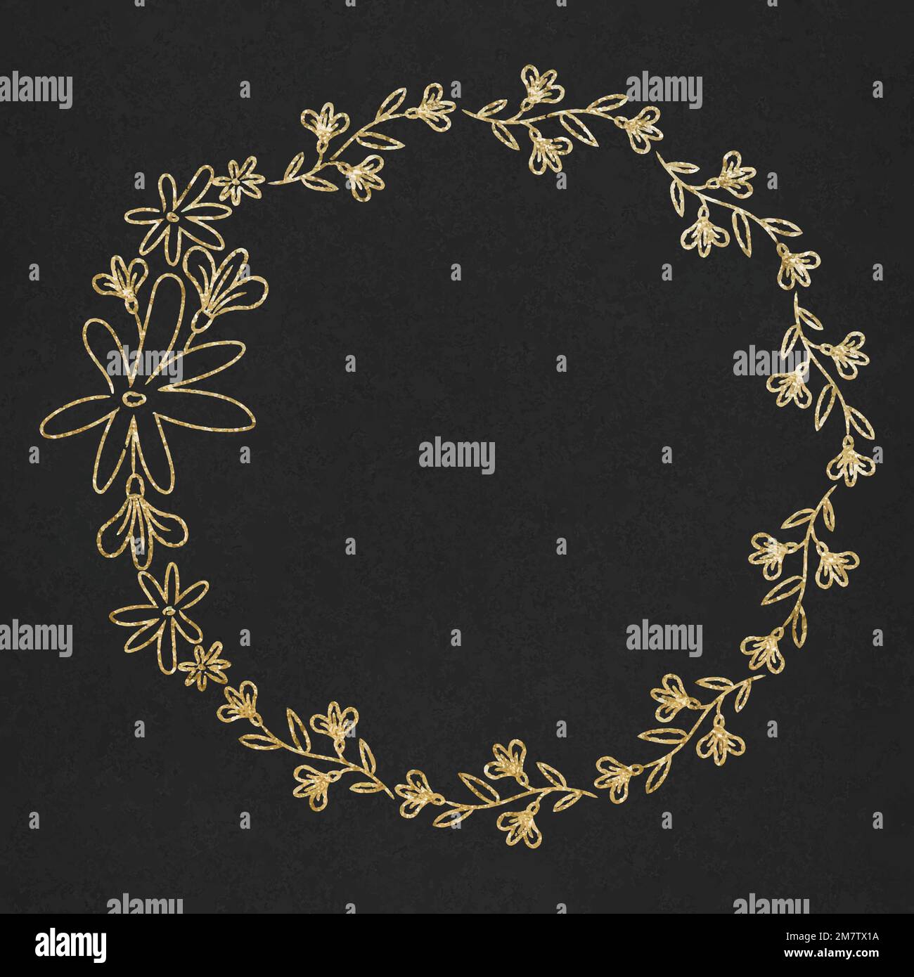Vector floral wreath frame gold effect Stock Vector Image & Art - Alamy