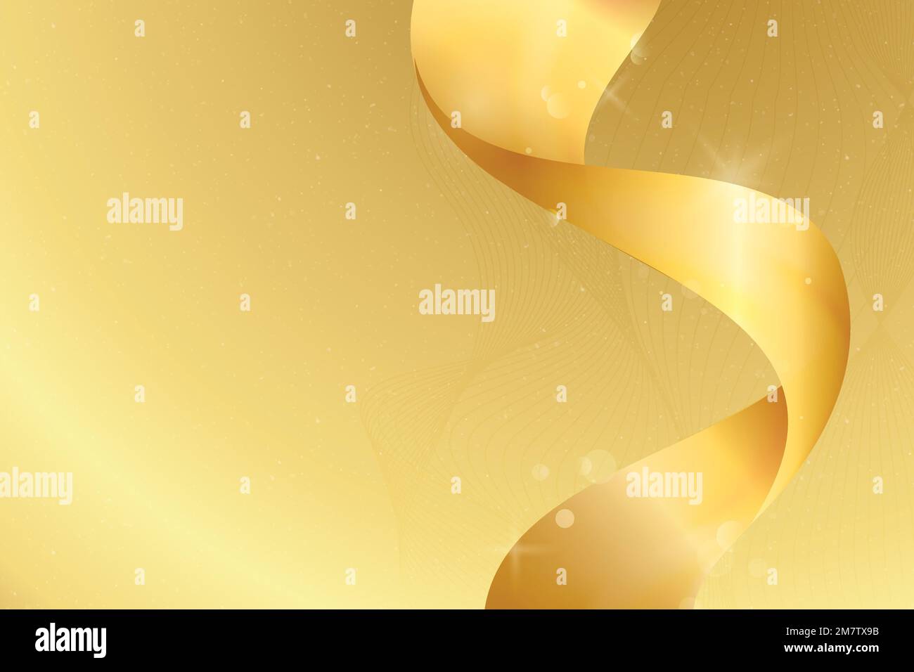 Bokeh background vector with luxury gold ribbon border Stock Vector ...