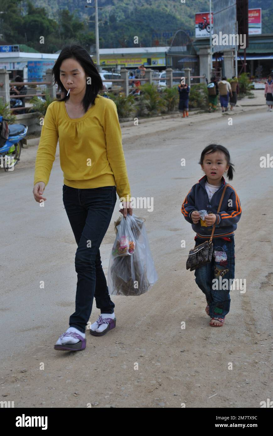 Streets life in Xam Neua Laos 2013 Stock Photo - Alamy