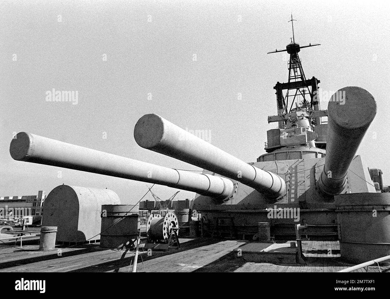 A view of "Y" turret aboard the battleship IOWA (BB-61). The ship is in ...