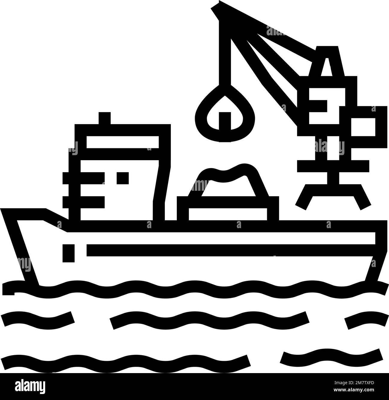 Unloading process illustration Black and White Stock Photos & Images ...