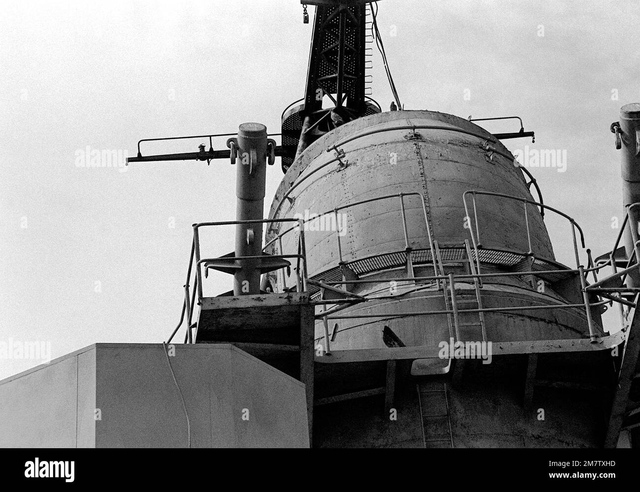A view upward of number two stack aboard the battleship IOWA (BB-61 ...
