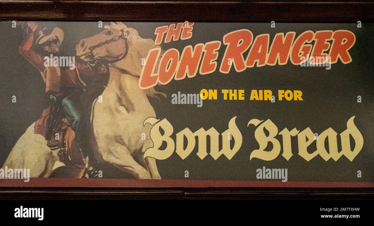 Bond Bread and Lone Ranger ad on a trolley car Stock Photo - Alamy