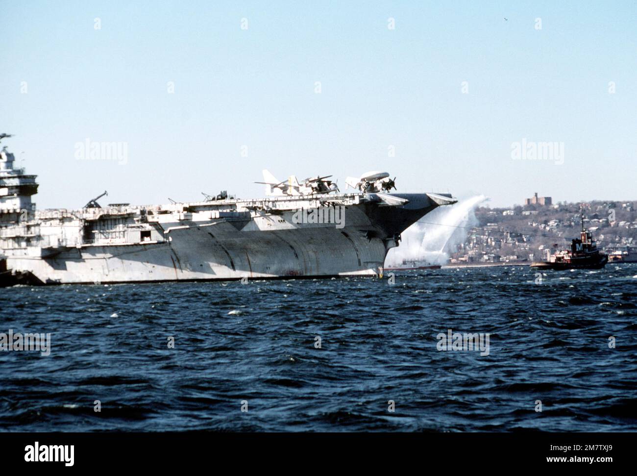 A starboard bow view of the anti-submarine warfare support aircraft ...