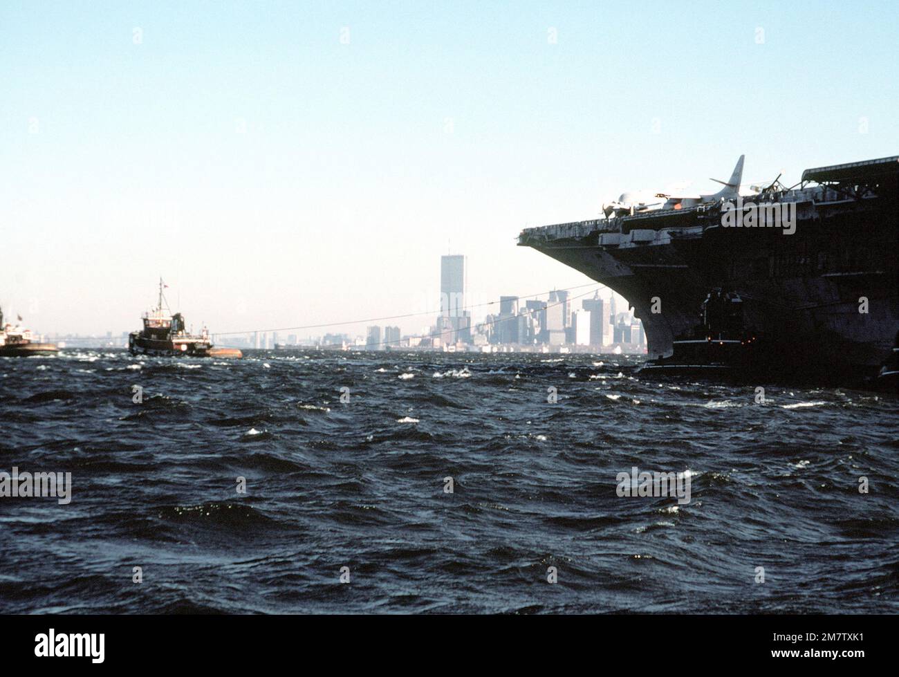 A bow view of the anti-submarine warfare support aircraft carrier ex ...