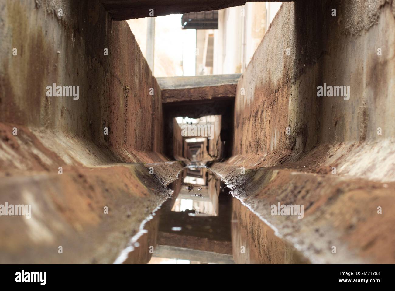 low-angle images of the urban drainage system Stock Photo - Alamy