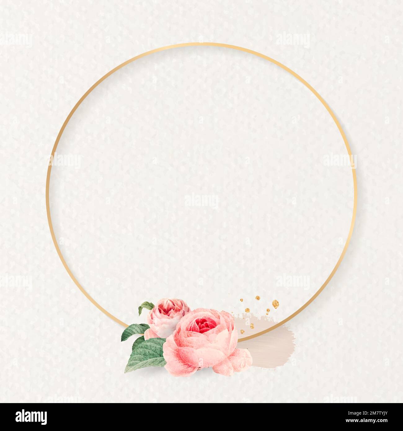 Blank floral round frame vector Stock Vector Image & Art - Alamy