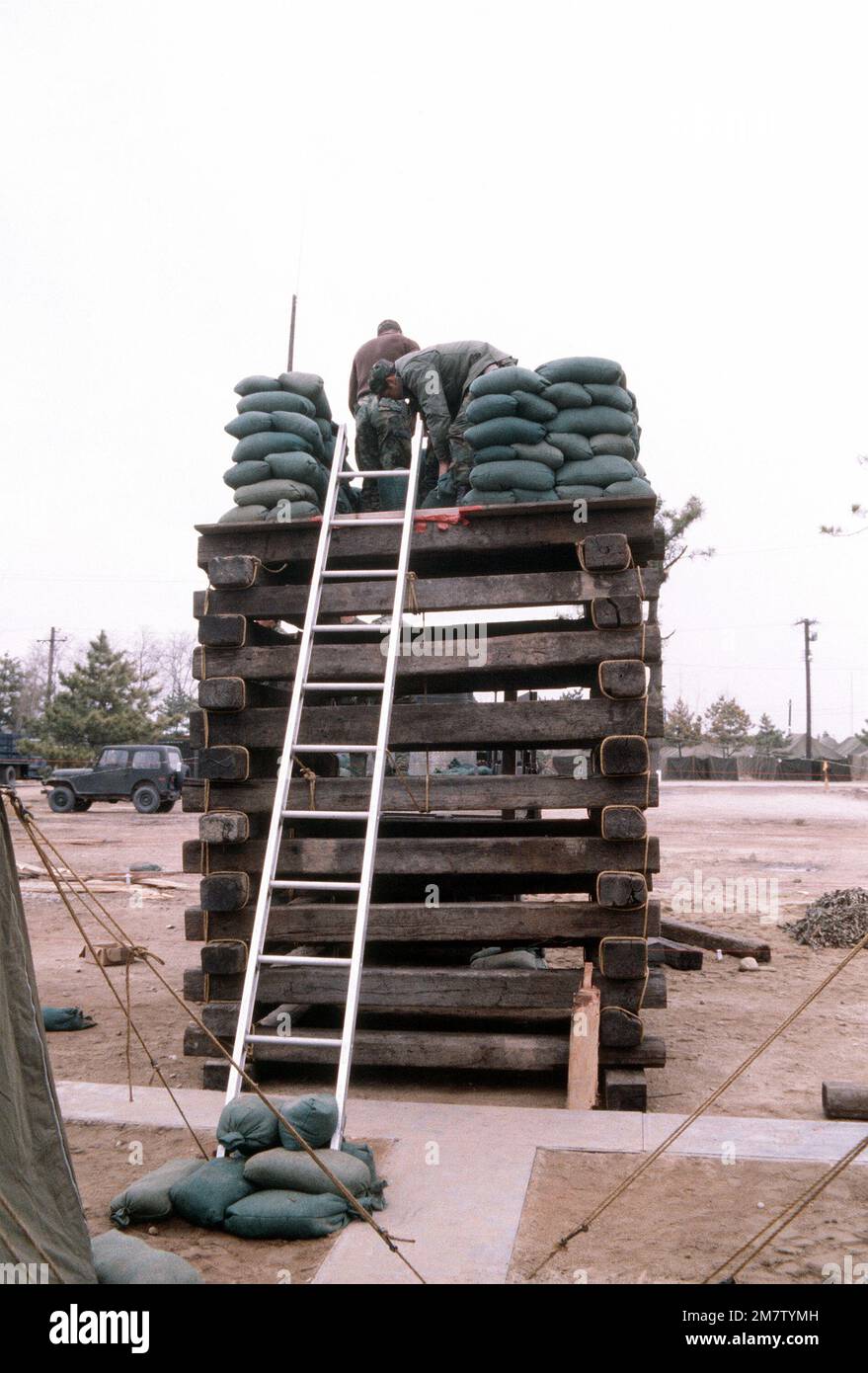 Men from the 443rd Security Police Squadron prepares Charlie Sector ...