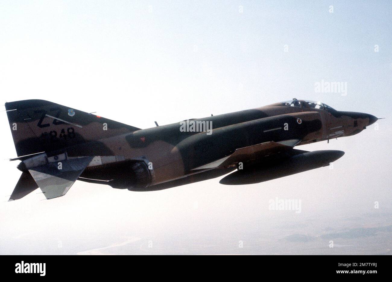 Right side view of an F-4 Phantom II aircraft in flight during Exercise ...