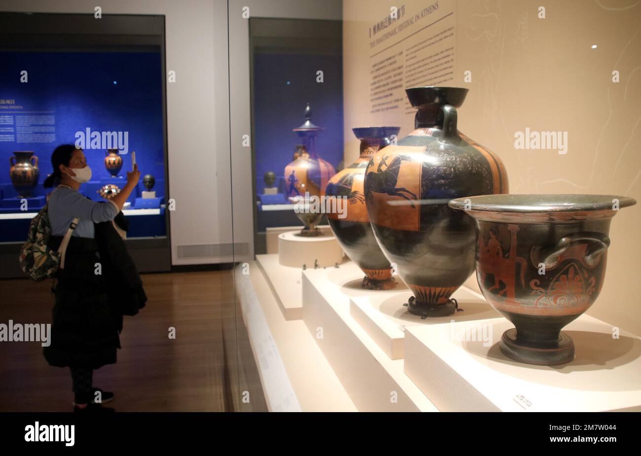 Visitors visit the special exhibition of Ancient Greeks of the British ...