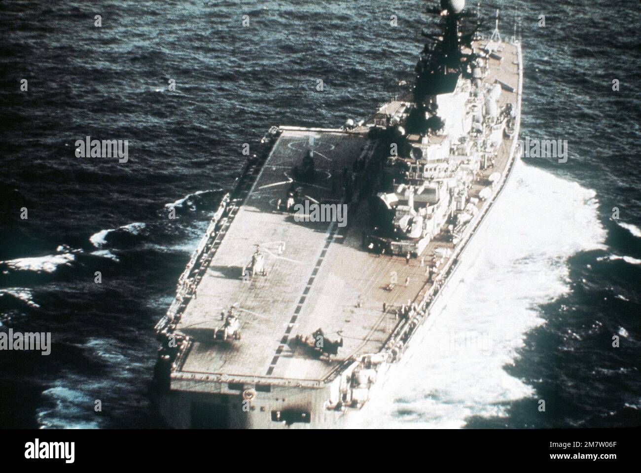 A stern view of the Soviet guided missile vertical take-off and landing ...