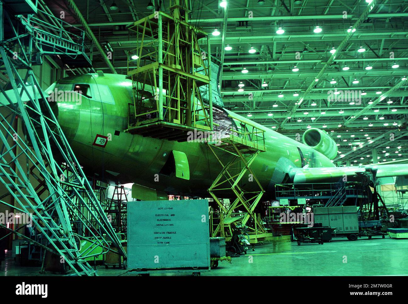 A view of a KC-10 Extender aircraft as the electronic and hydraulic ...