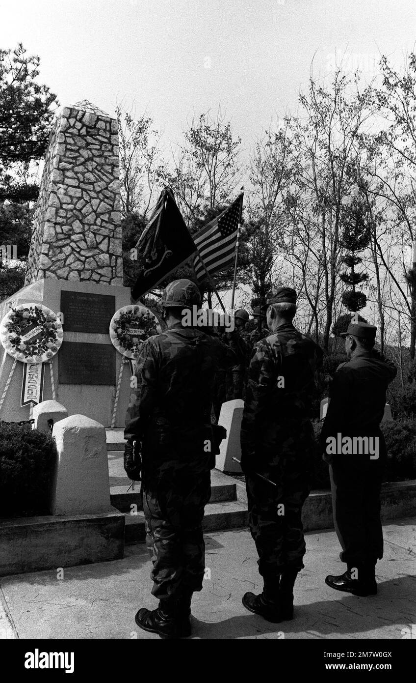 A commemorative ceremony is held at the Task Force Smith Memorial in ...