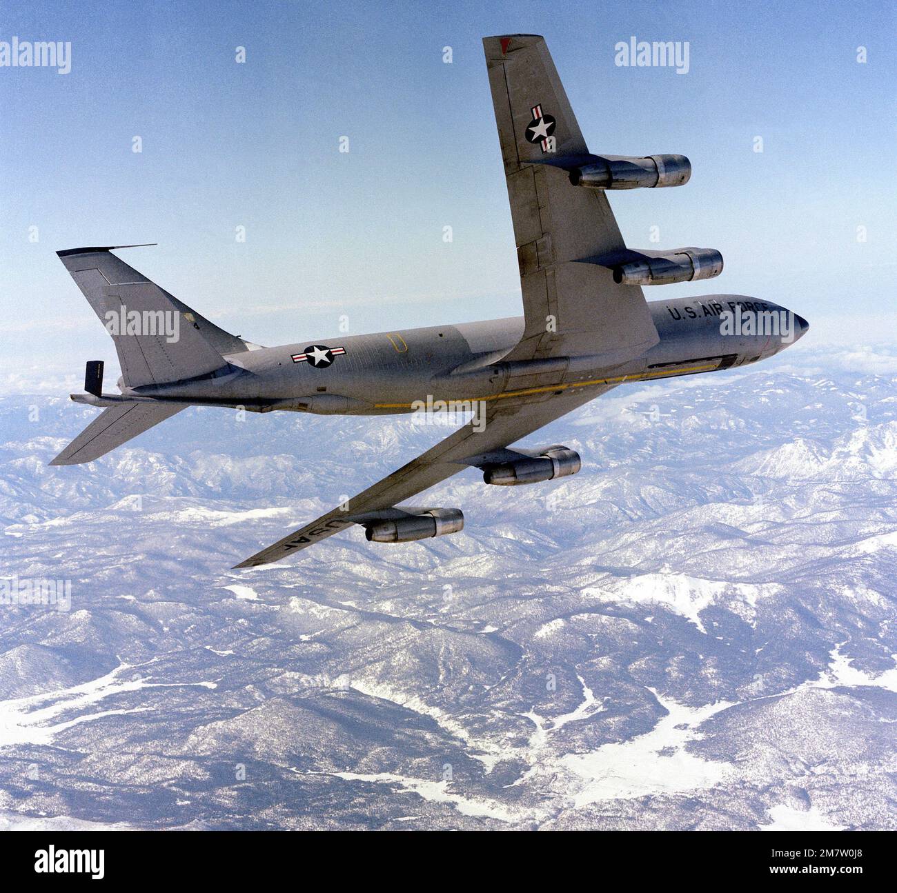A Boeing KC-135/514 Stratotanker aircraft undergoing flight test after ...