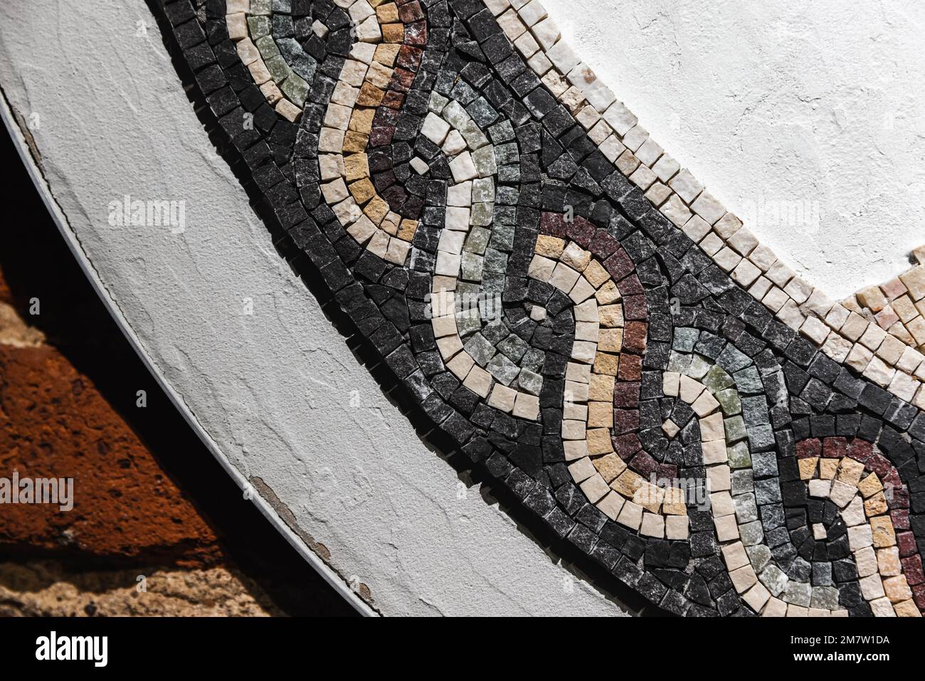 Vintage stone mosaic pattern, close-up background photo texture Stock ...