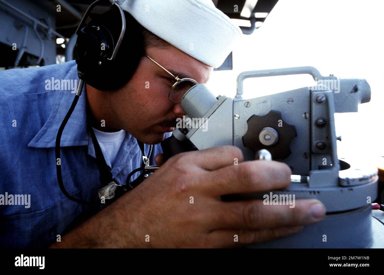Quartermaster SEAMAN Apprentice (QMSA) George H. Quillen uses the gyro ...