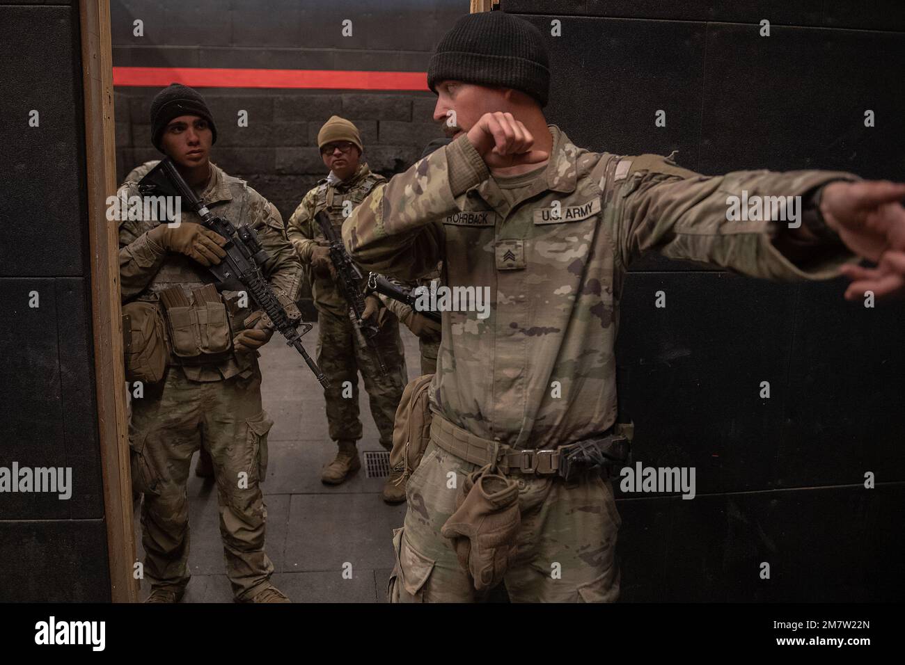 Idaho Army National Guard Sgt. Nathan Rohrback gives instruction to ...