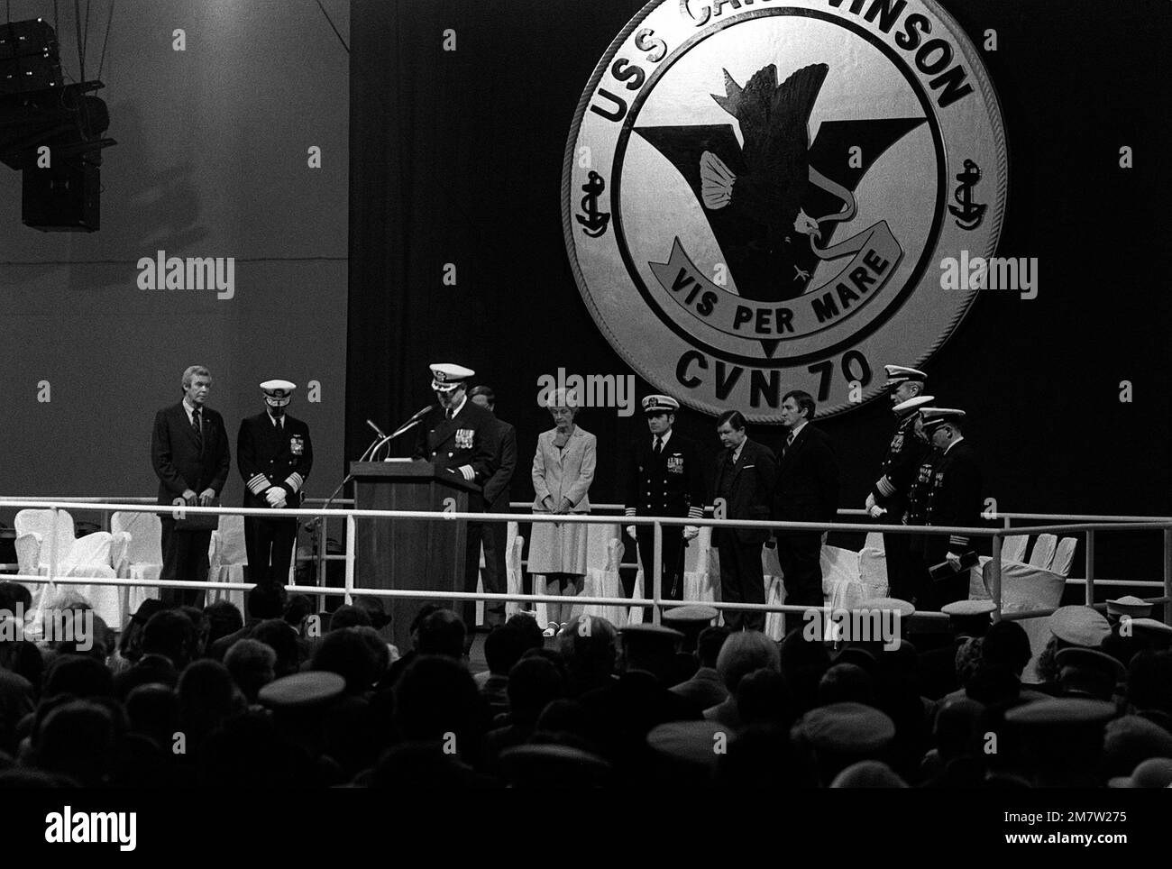 CAPT. Alvin Koeneman, chaplain, gives the blessing at the commissioning ...