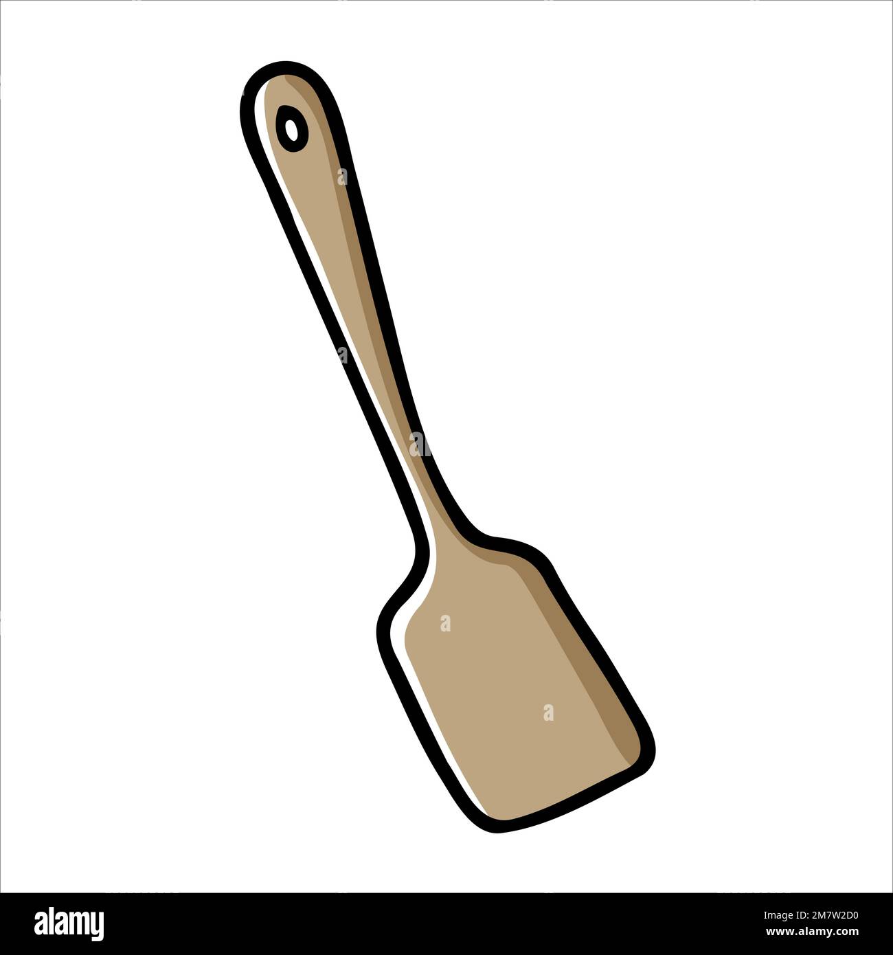 Doodle spatula for cooking food. Hand-drawn scoop isolated on white ...