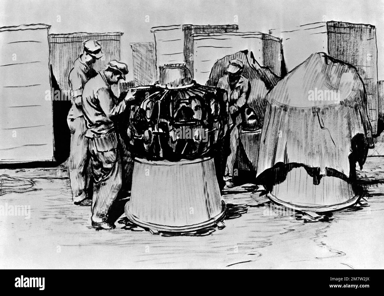 Artwork: "Engine Build-Up Procedure at Jorhat Phase II" Artist: Jim ...