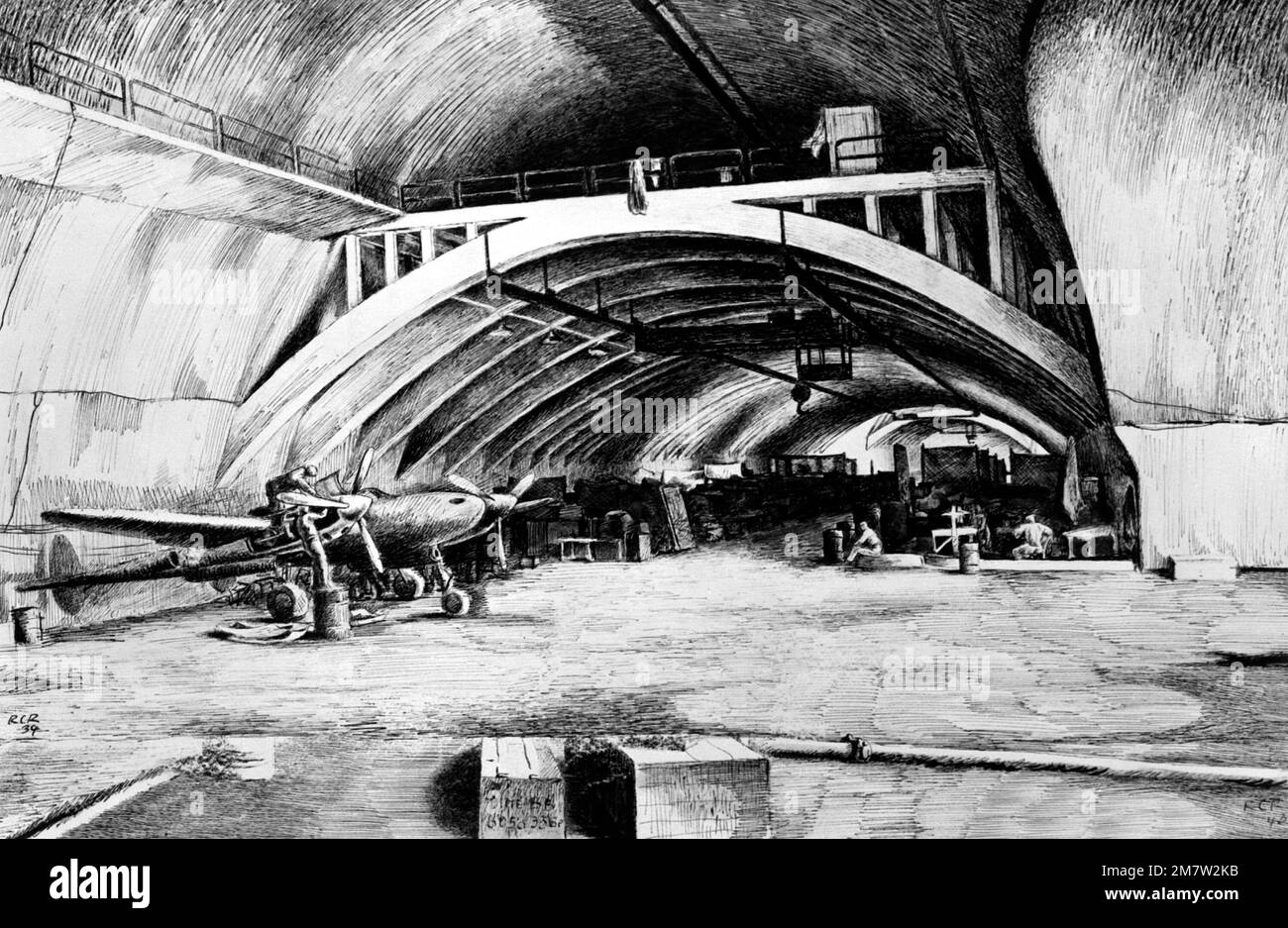 Artwork: "Interior of a Hangar at Pantellaria" Artist: Rudolph Von ...