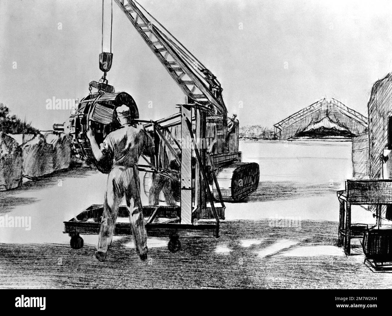 Artwork: "Engine Build-Up Procedure at Jorhat Phase IV" Artist: Jim ...