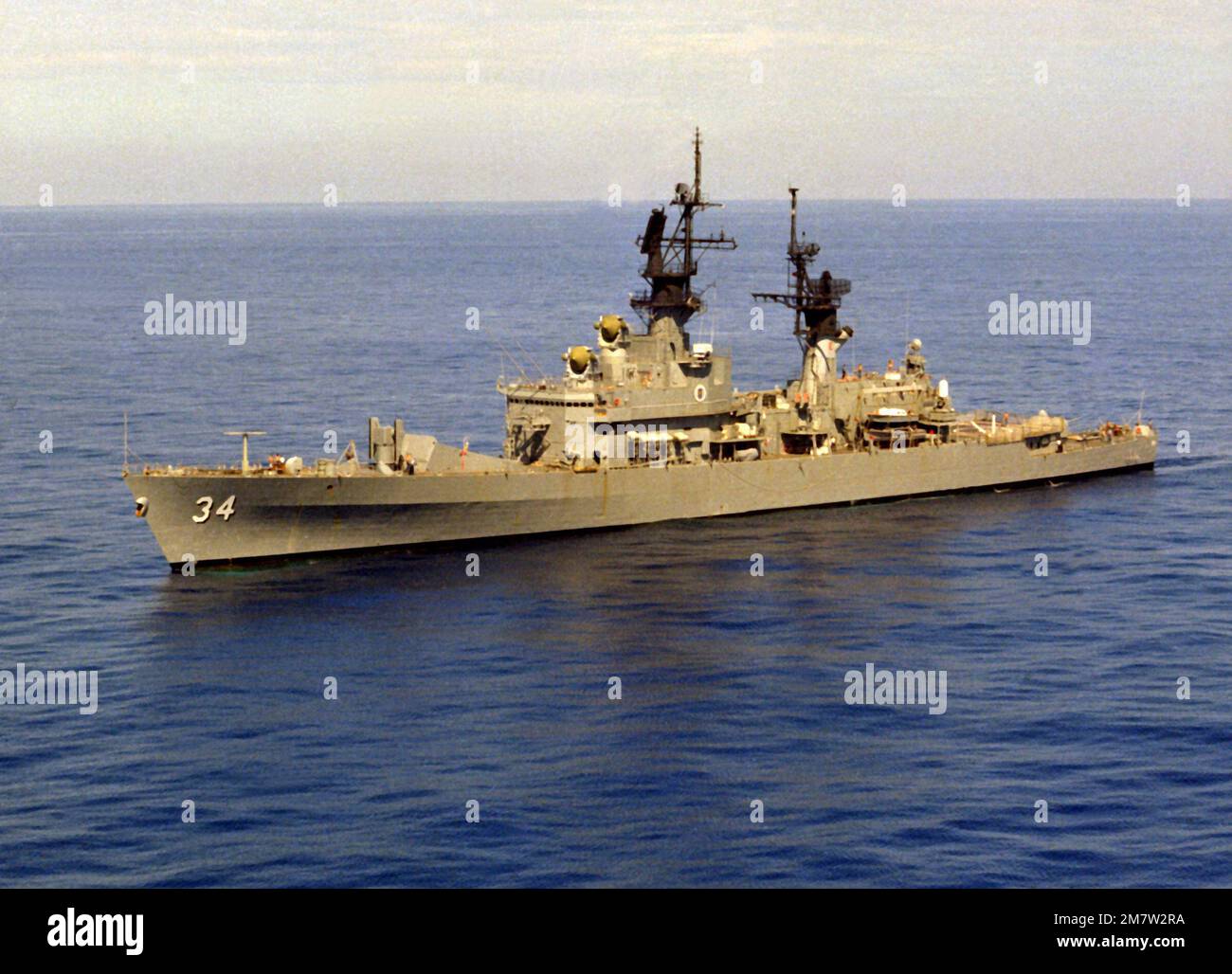 A port bow view of the guided missile cruiser USS BIDDLE (CG-34 ...