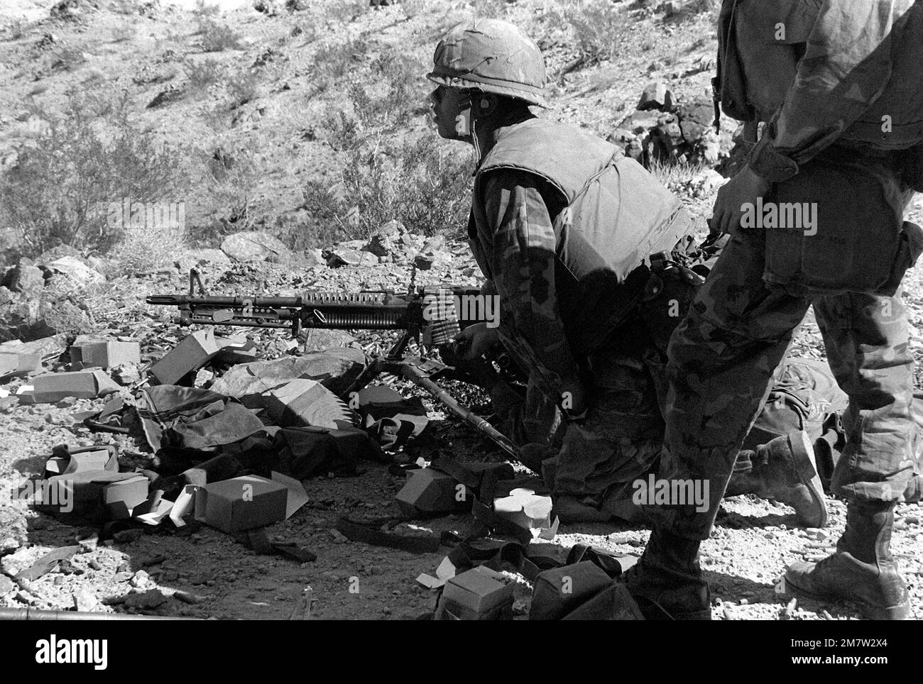 PFC Phillips from 3rd Battalion, 8th Marine Regiment, prepares his M ...