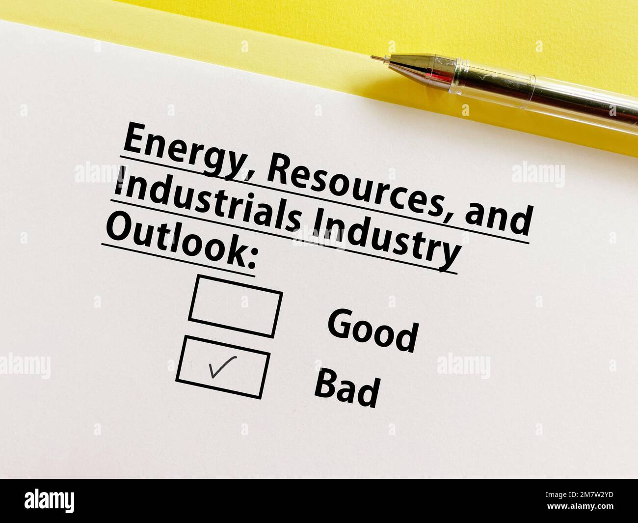 One person is answering question about industry. He thinks the outlook ...