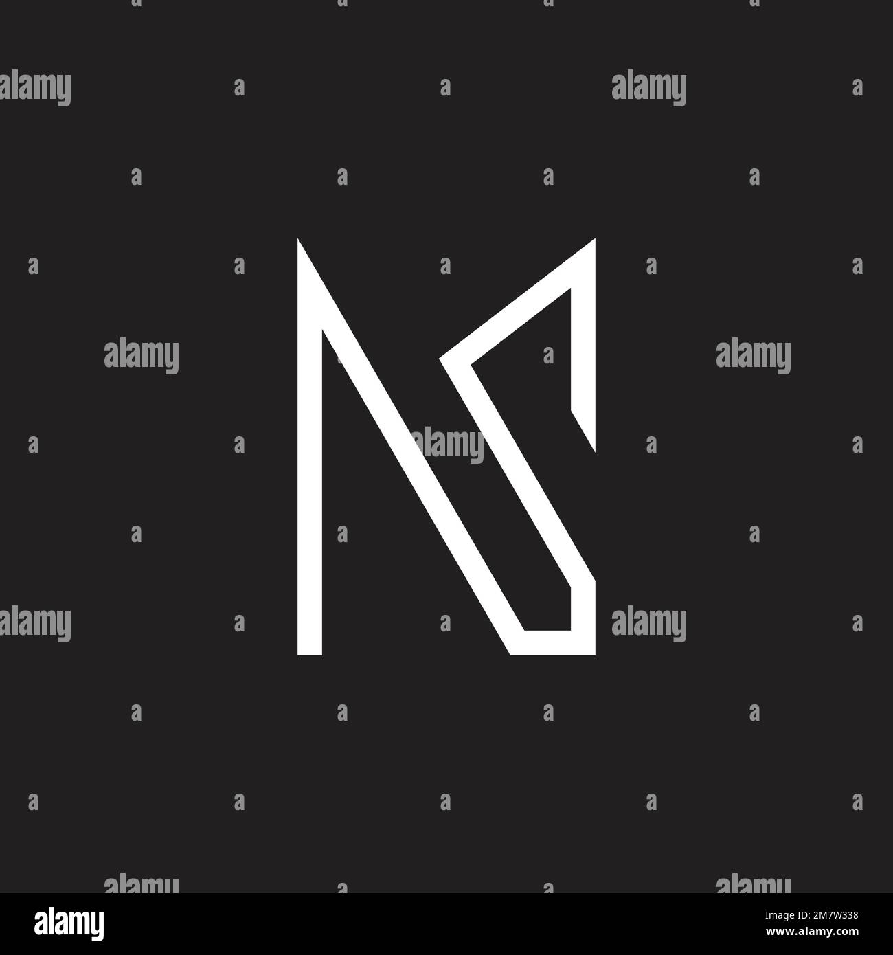 letter ns simple geometric thin line logo vector Stock Vector Image ...