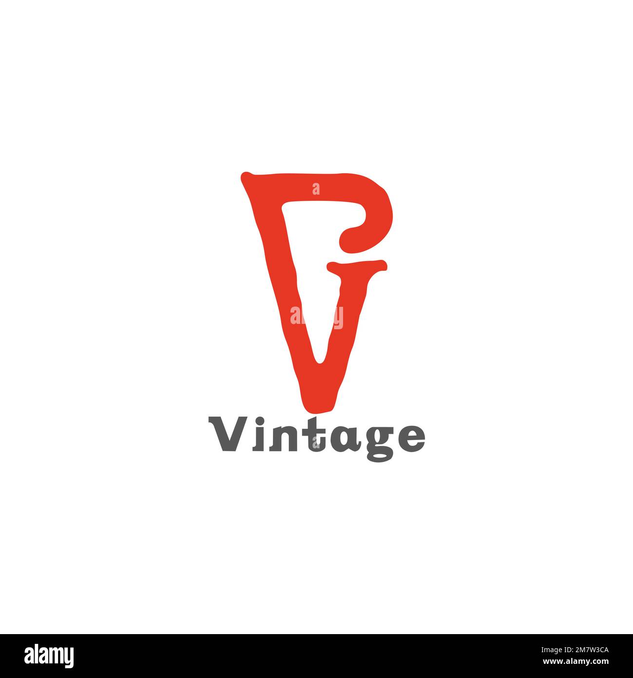 letter rv vintage simple linked font logo vector Stock Vector Image ...