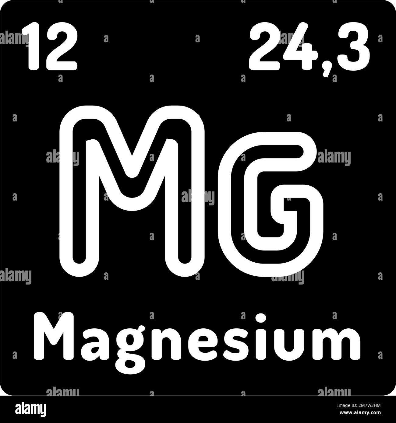 magnesium chemical element glyph icon vector illustration Stock Vector ...