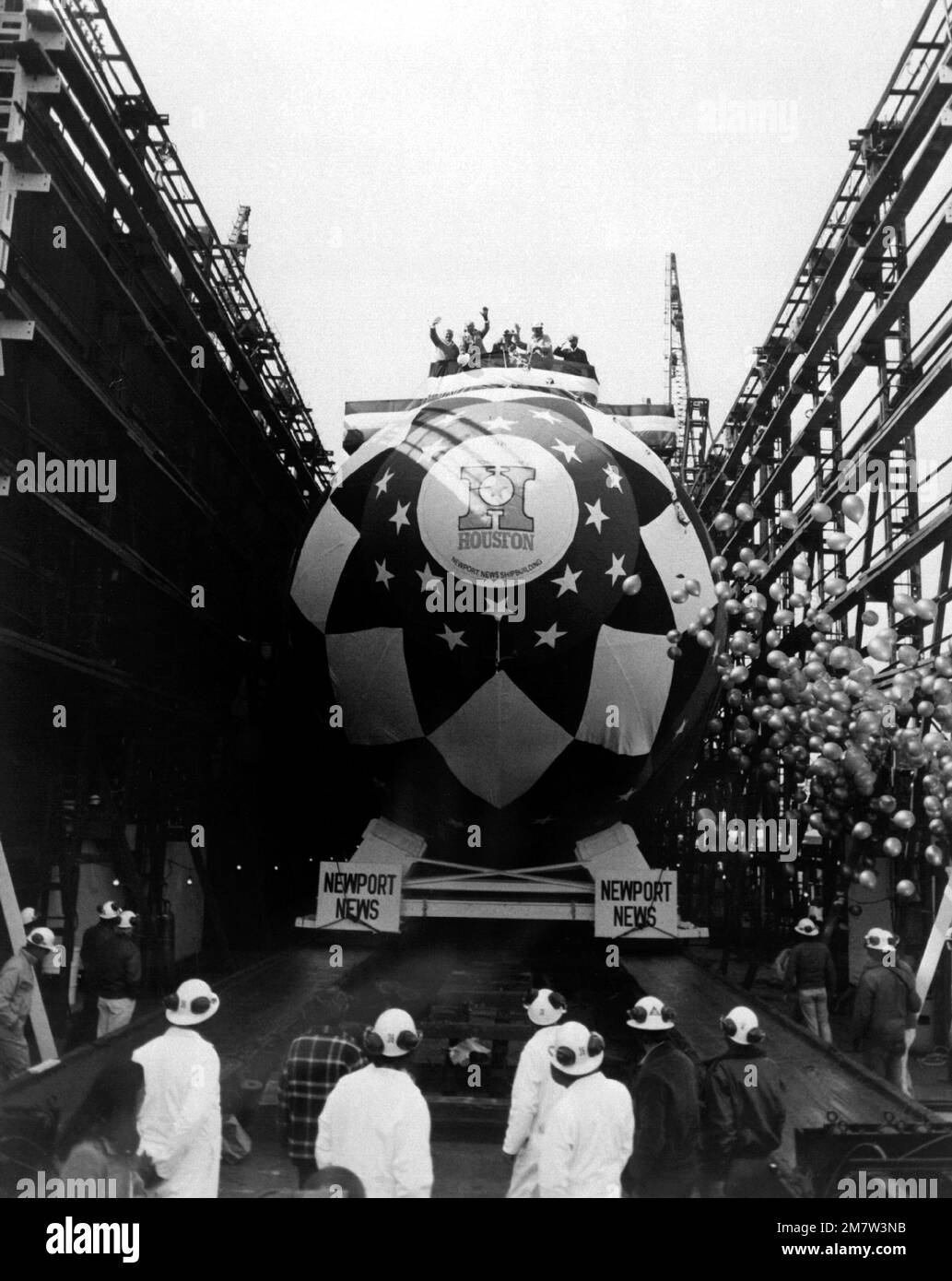 Balloons go up and guests aboard the nuclear-powered attack submarine ...