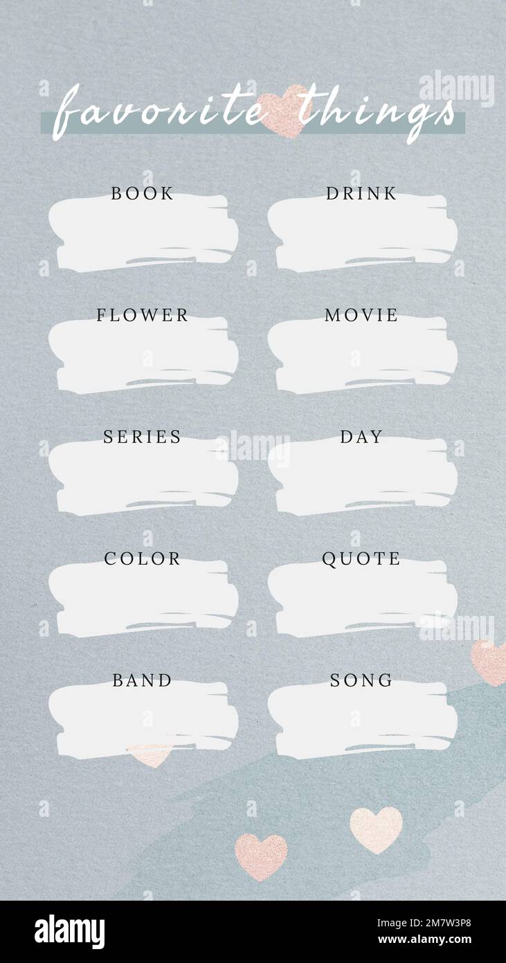 Favorite things social media story template vector Stock Vector Image ...