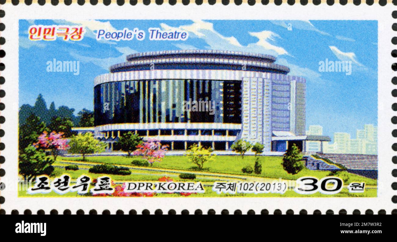 2013 North Korea stamp set. Monumental Buildings in Pyongyang. Mansudae ...