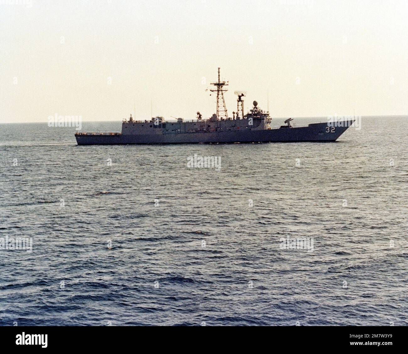 Aerial starboard beam view of the Oliver Hazard Perry class guided ... Aerial starboard beam view of the Oliver Hazard Perry class guided ...