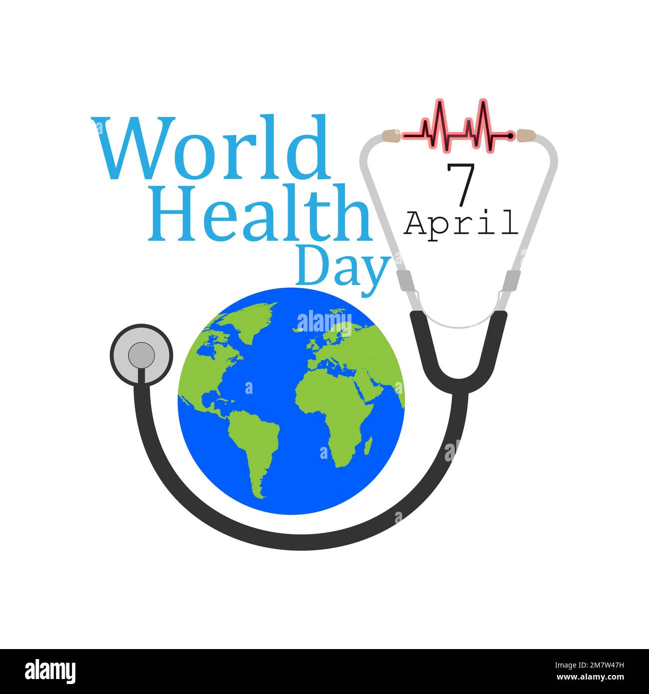 World health day concept with doctor stethoscope and earth globe ...