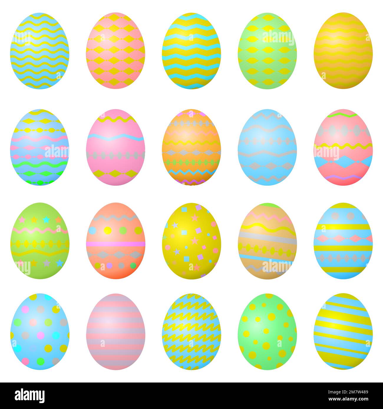 Easter eggs icons set. Collection eggs. Isolated on white background ...