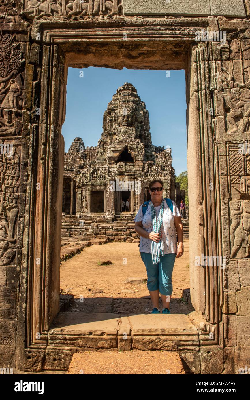 Angkor temples - tourist sceneries Stock Photo - Alamy