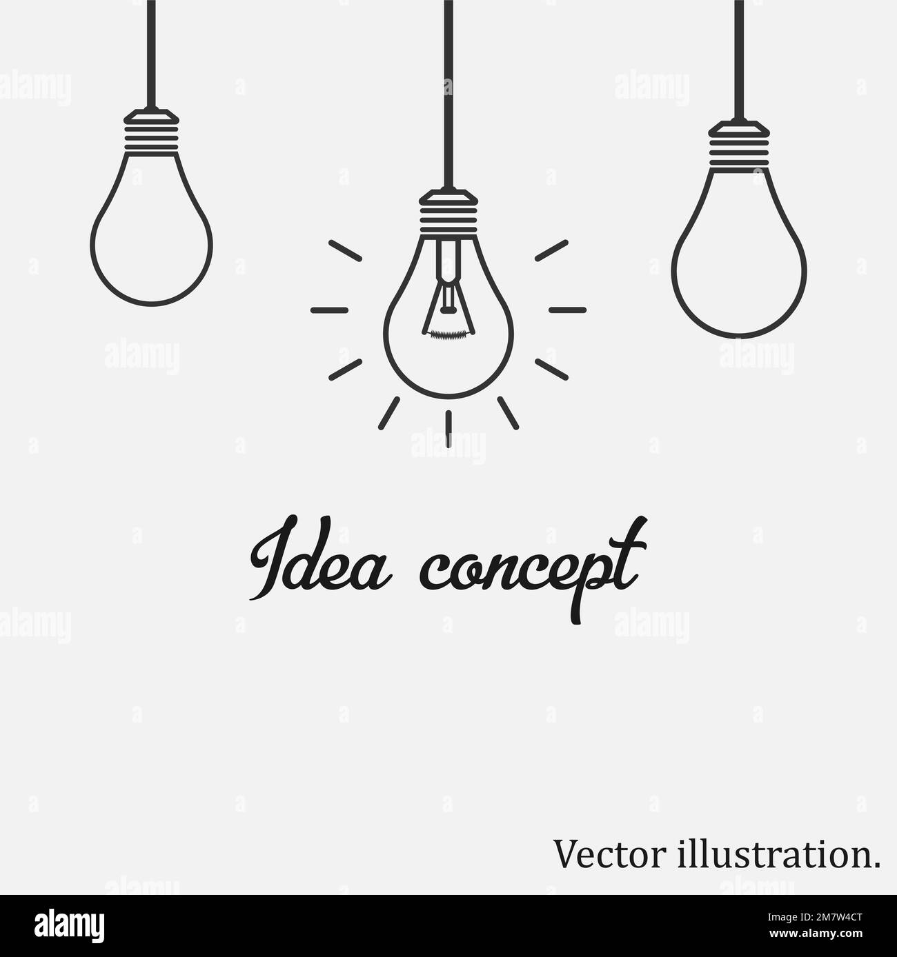 Idea concept. light bulb. Bulbs icon. Business Vector illustration ...