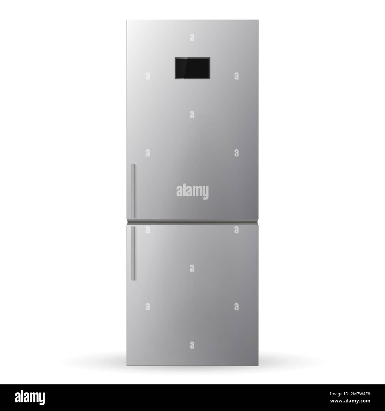 Stainless steel refrigerator. Fridge isolated on white background ...